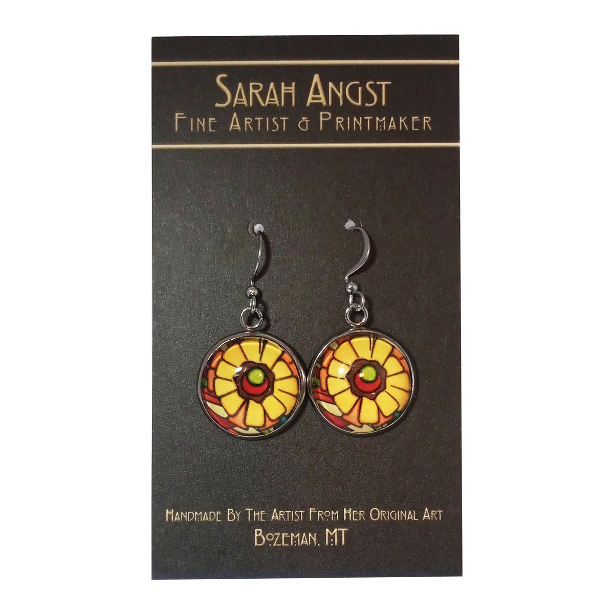 SA Earrings - Yellow Flower – Sarah Angst Art
